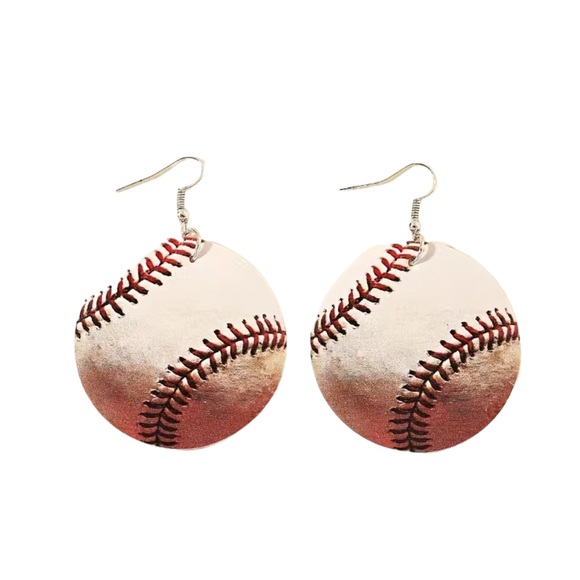 Jewelry | Leather Baseball Drop Earrings | Poshmark